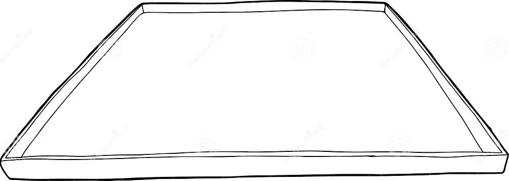 Outlined Empty Serving Tray Stock Illustration - Illustration of object ...