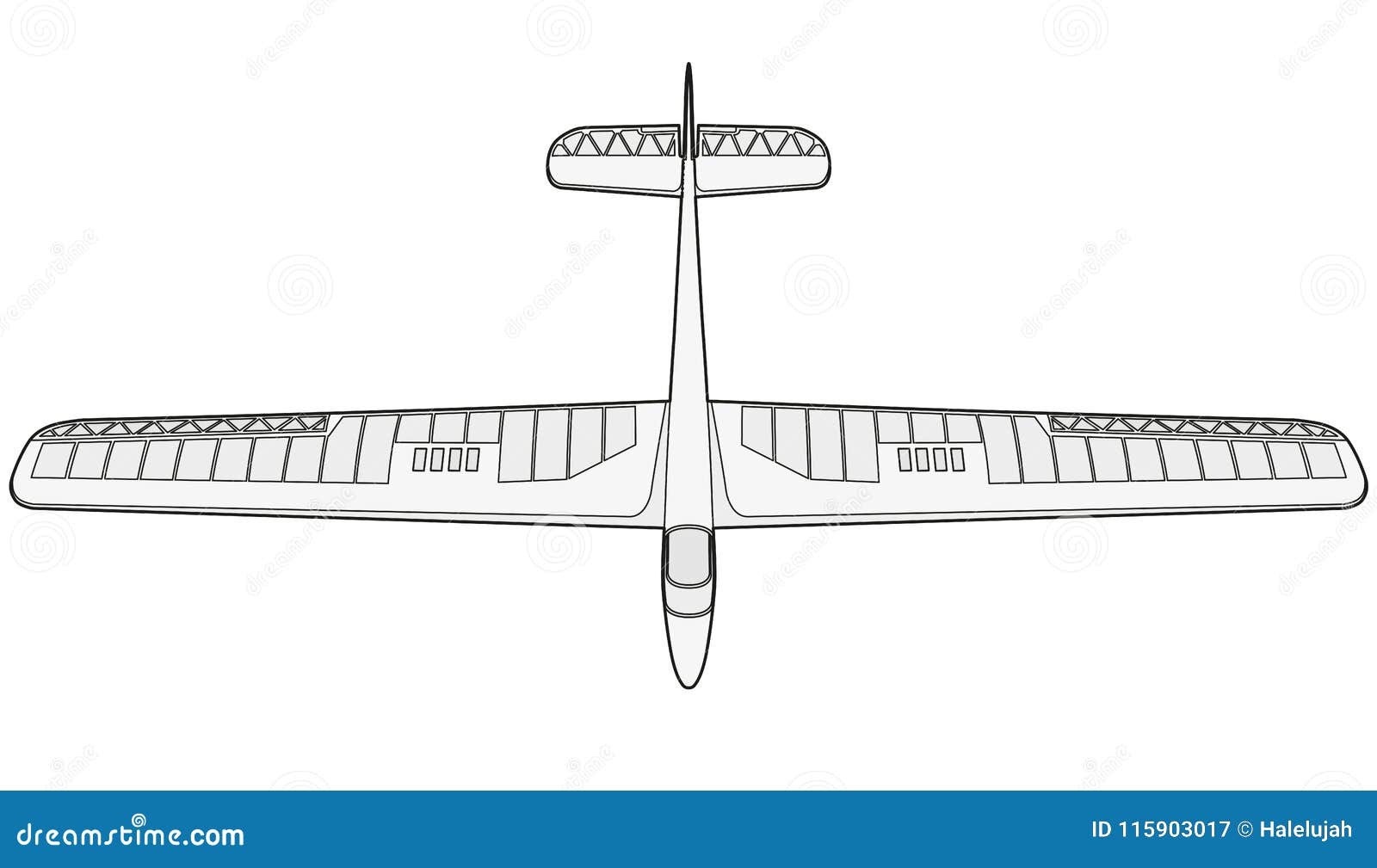 Outlined Glider, Ground Plan Stock Vector - Illustration of line ...