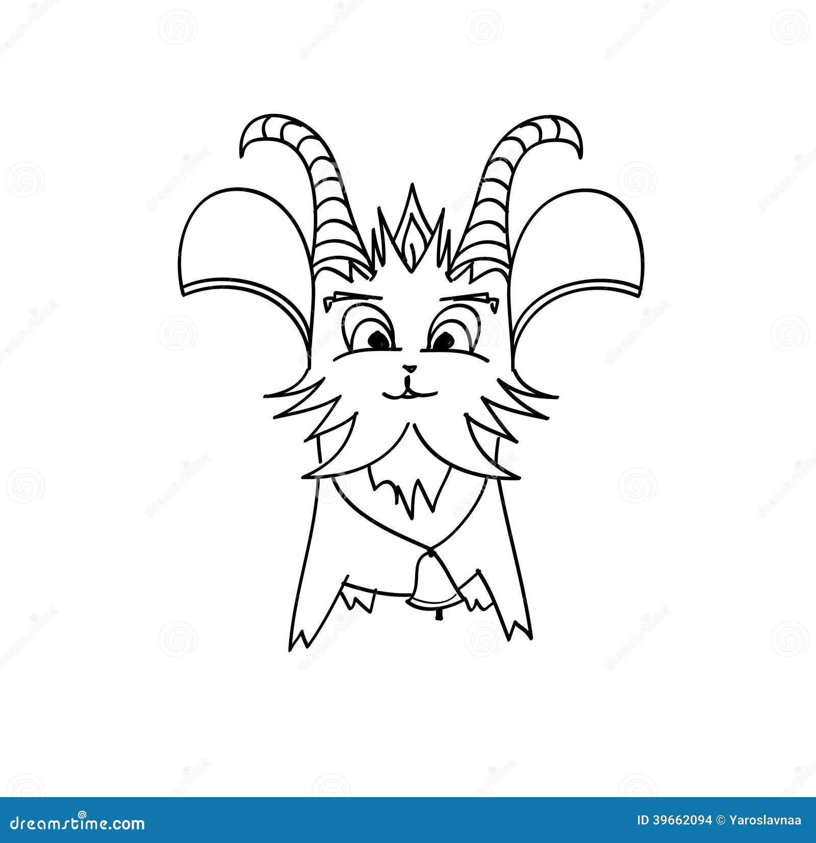 Outlined Goat Cartoon Character Stock Vector - Illustration of contour ...