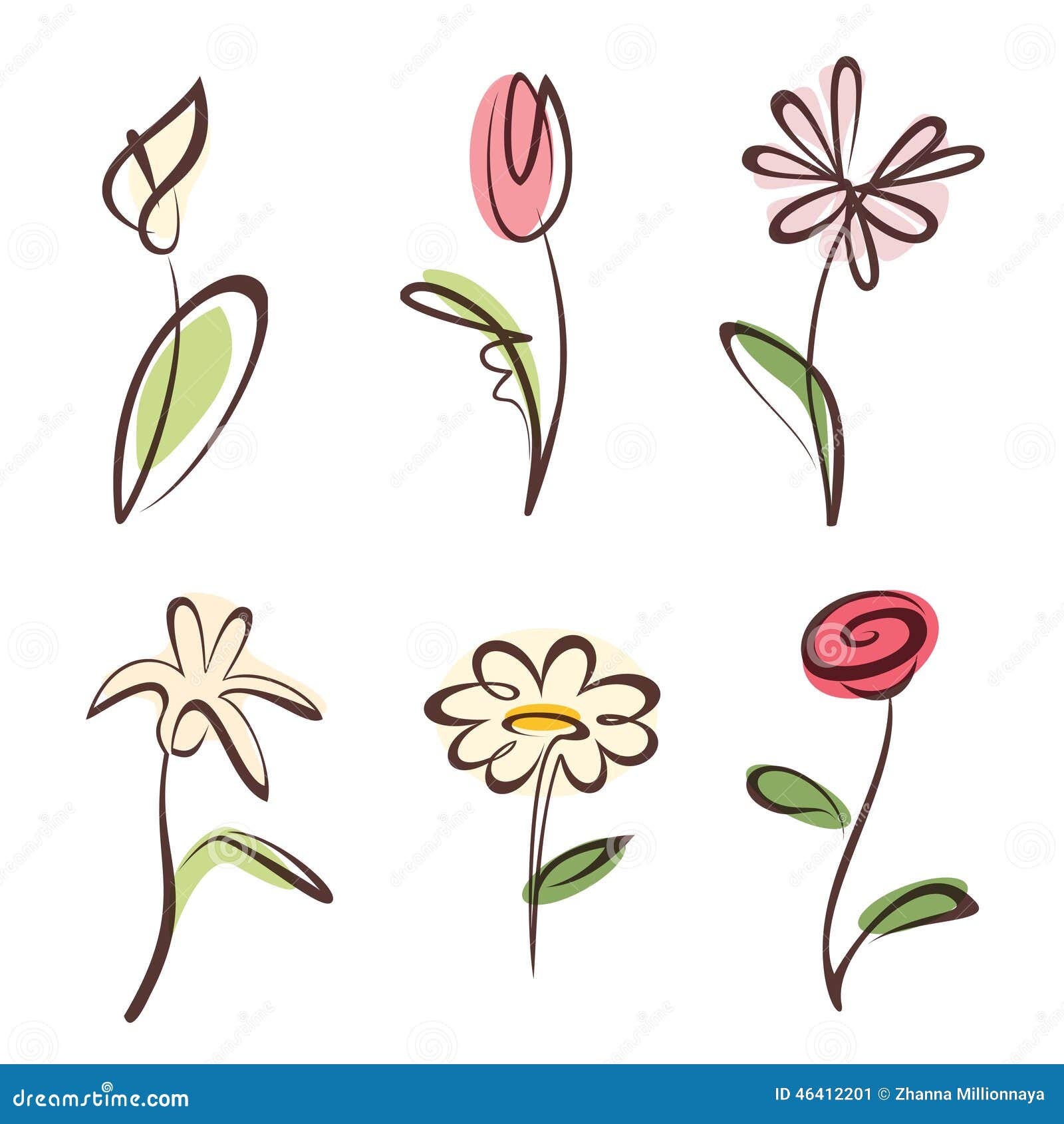 Gun Flower, Hand Holding Revolver With Rose Symbol Concept In Cartoon ...