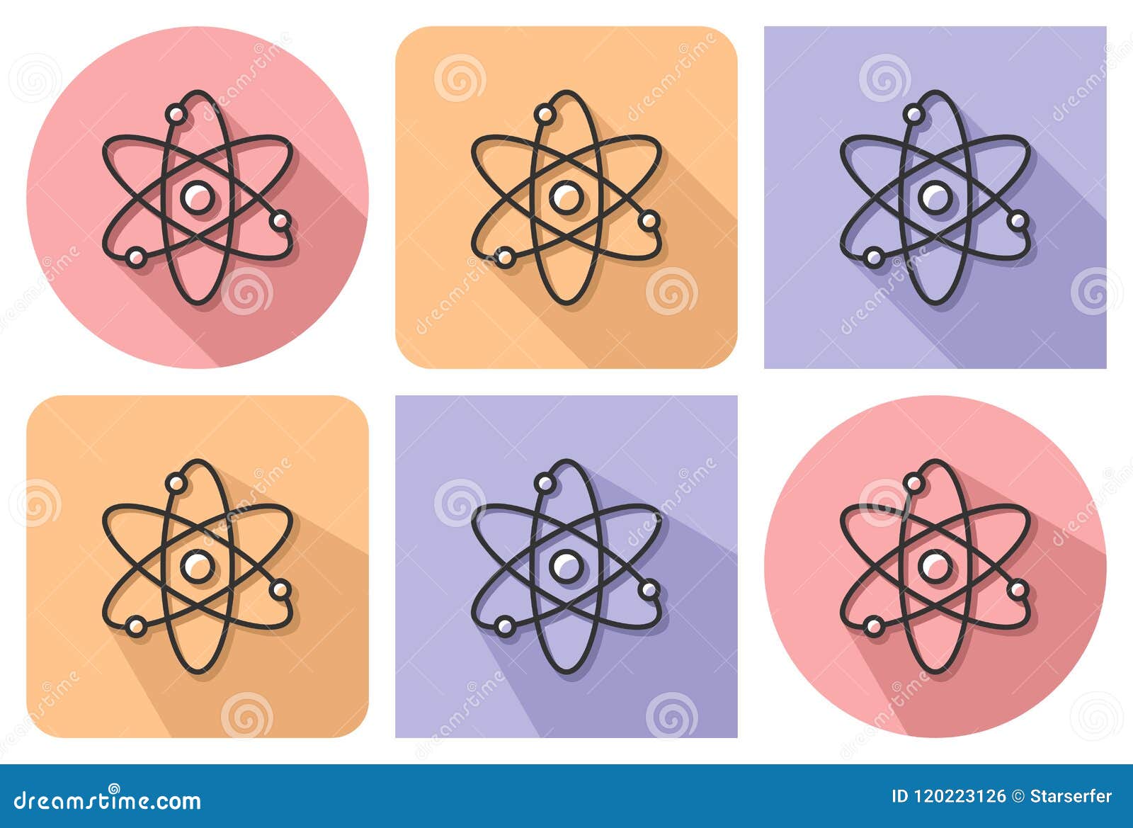 Outlined Icon of Atom Model Stock Vector - Illustration of outline ...