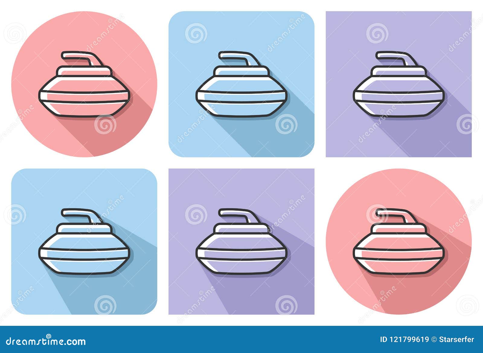 Outlined Icon of Curling Stone Stock Vector - Illustration of sport ...