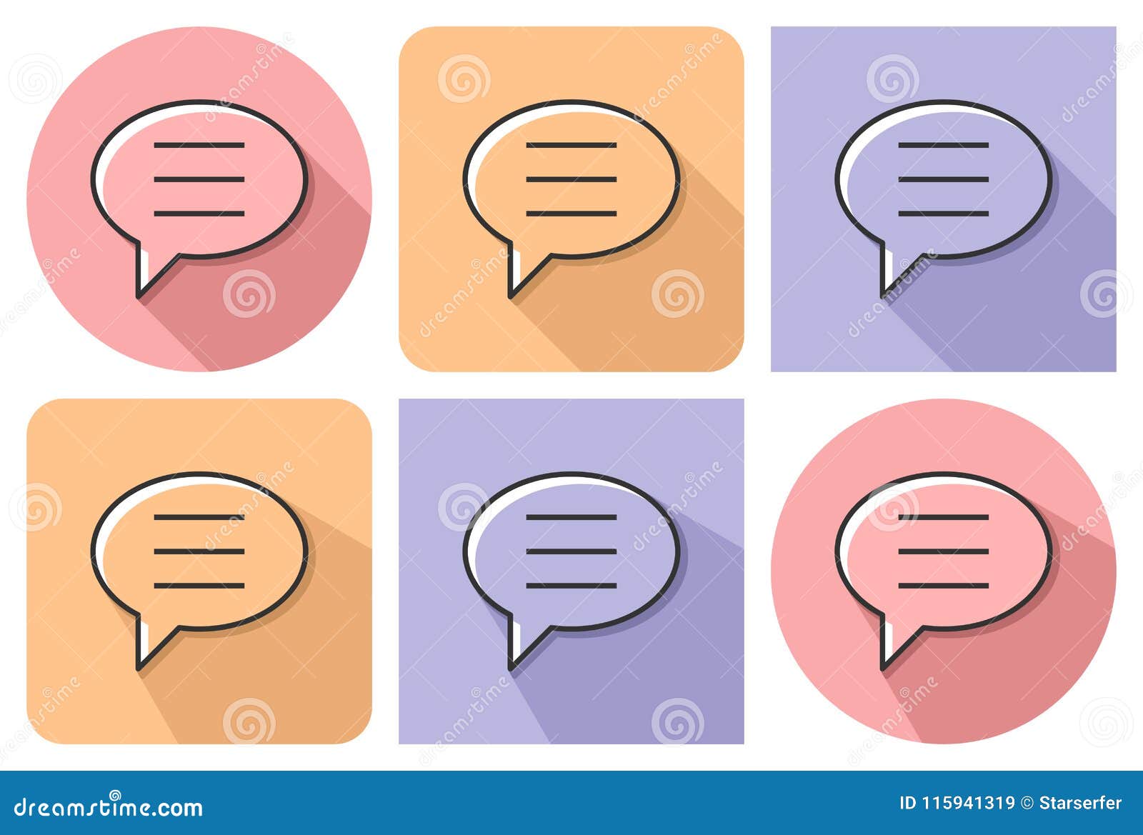 Outlined Icon of Elliptical Speech Bubble Stock Vector - Illustration ...