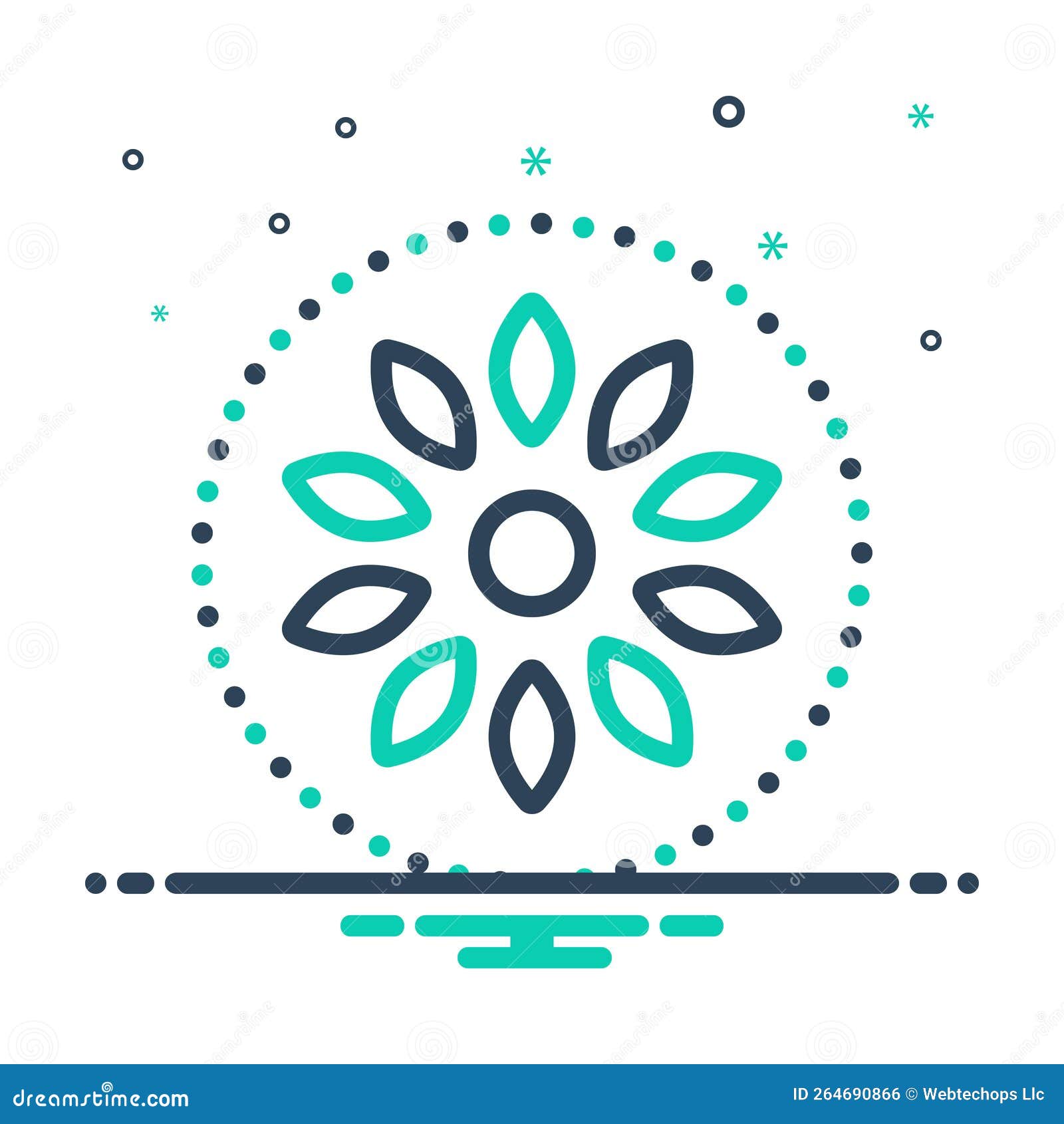 Mix Icon for Outlined, Flower and Circle Stock Illustration ...