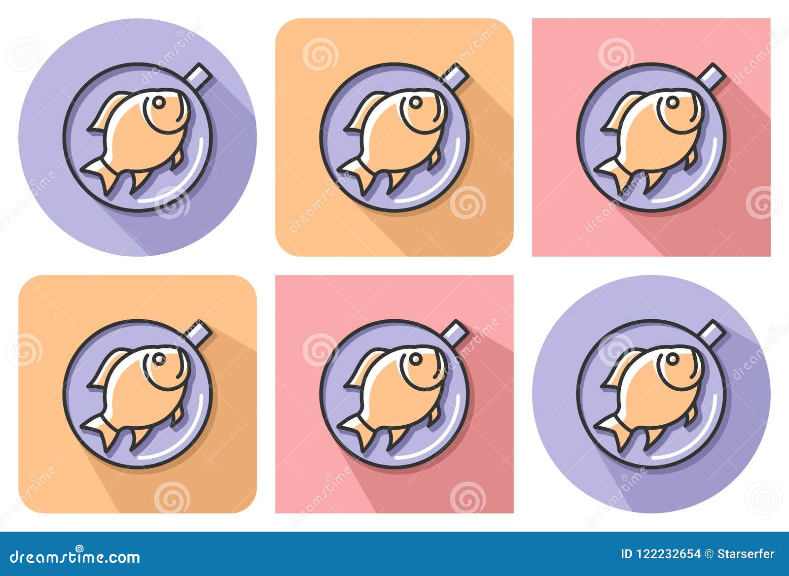 Outlined Icon of Fried Fish Stock Vector - Illustration of design, icon ...