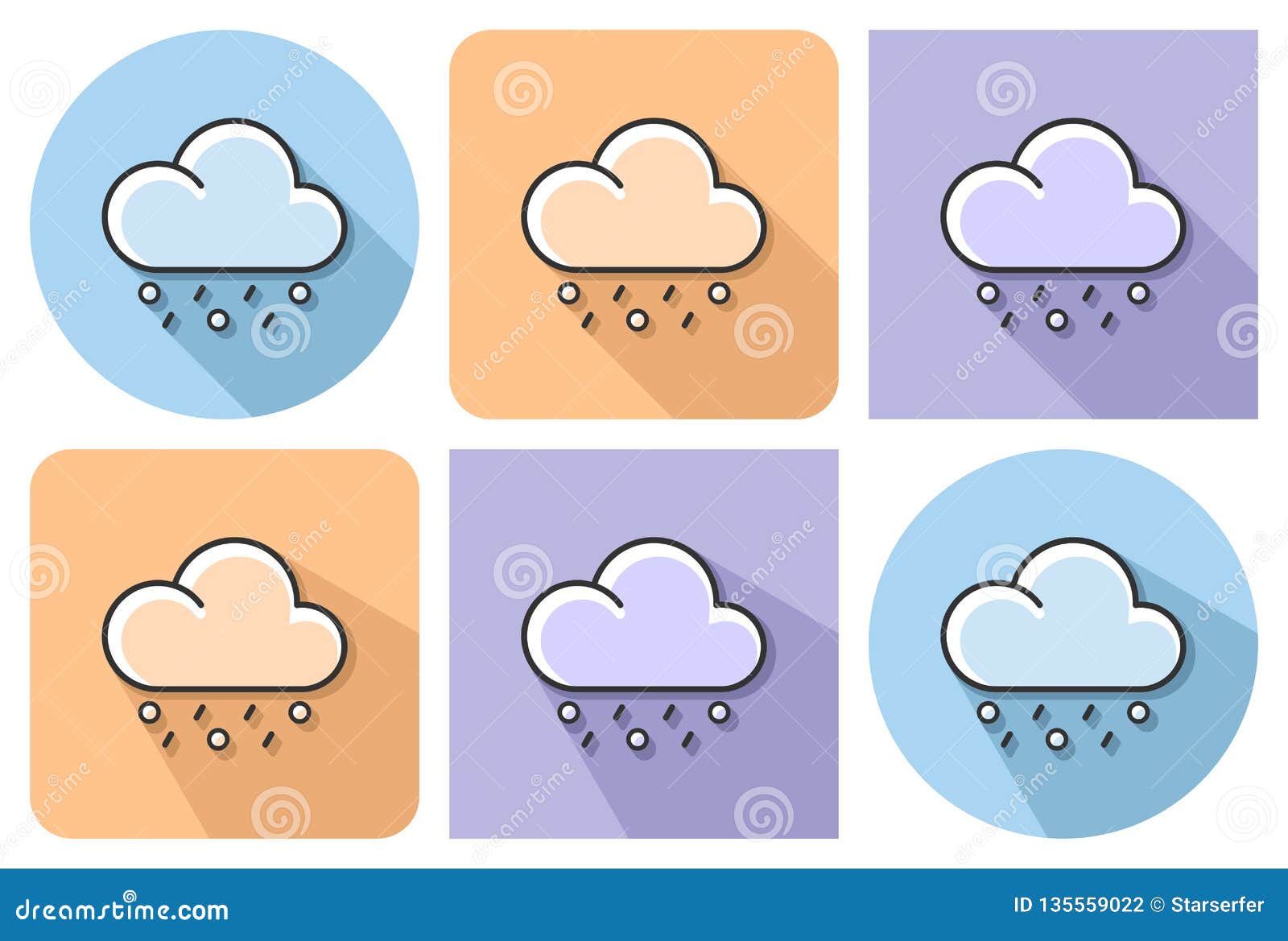 Outlined Icon of Rain with Hail Stock Vector - Illustration of indigo ...