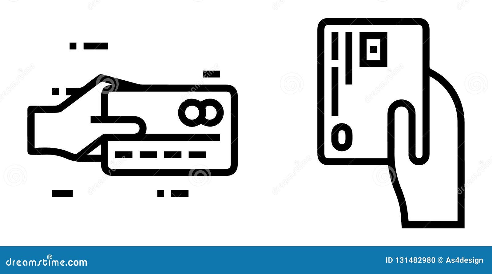 Outlined Icon Set: Credit Card Payment Method Stock Vector ...