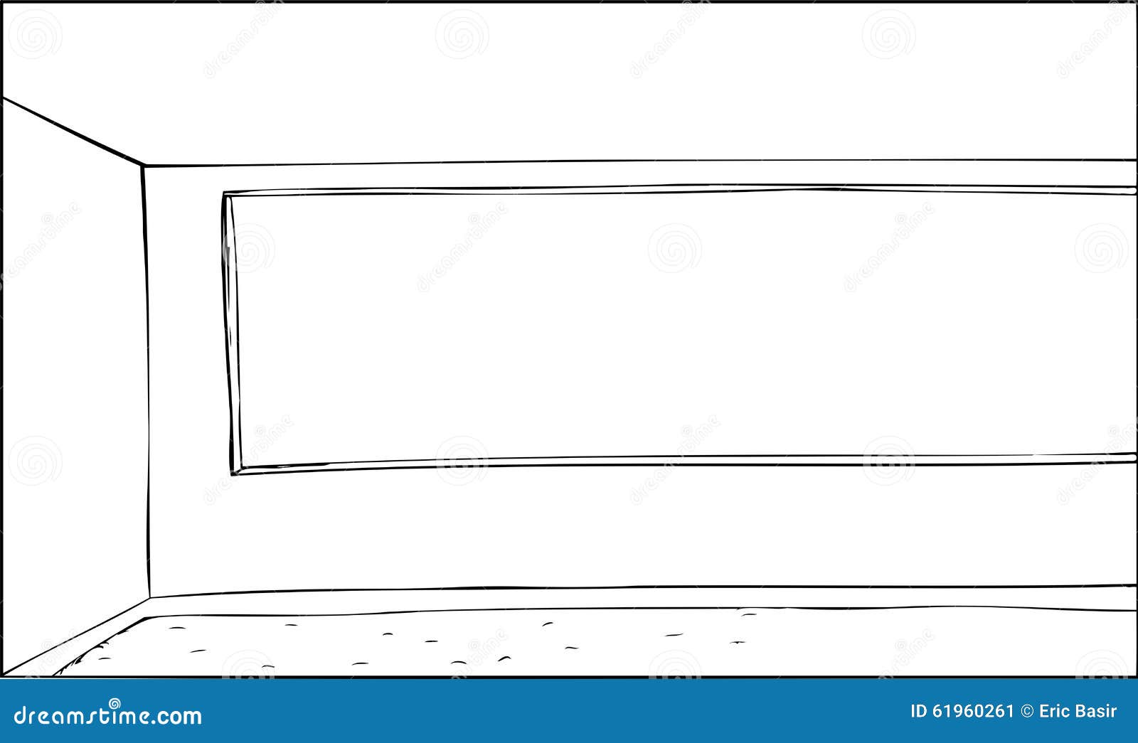 Outlined Large Window in Room Stock Illustration - Illustration of ...