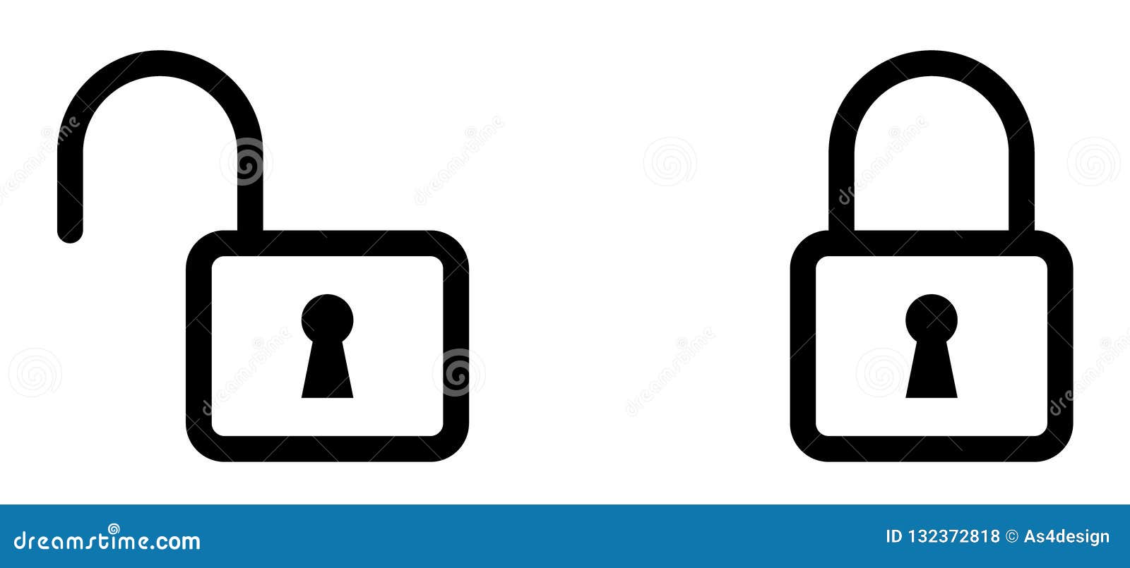 Outlined: Lock Icon - Symbol Stock Vector - Illustration of access ...