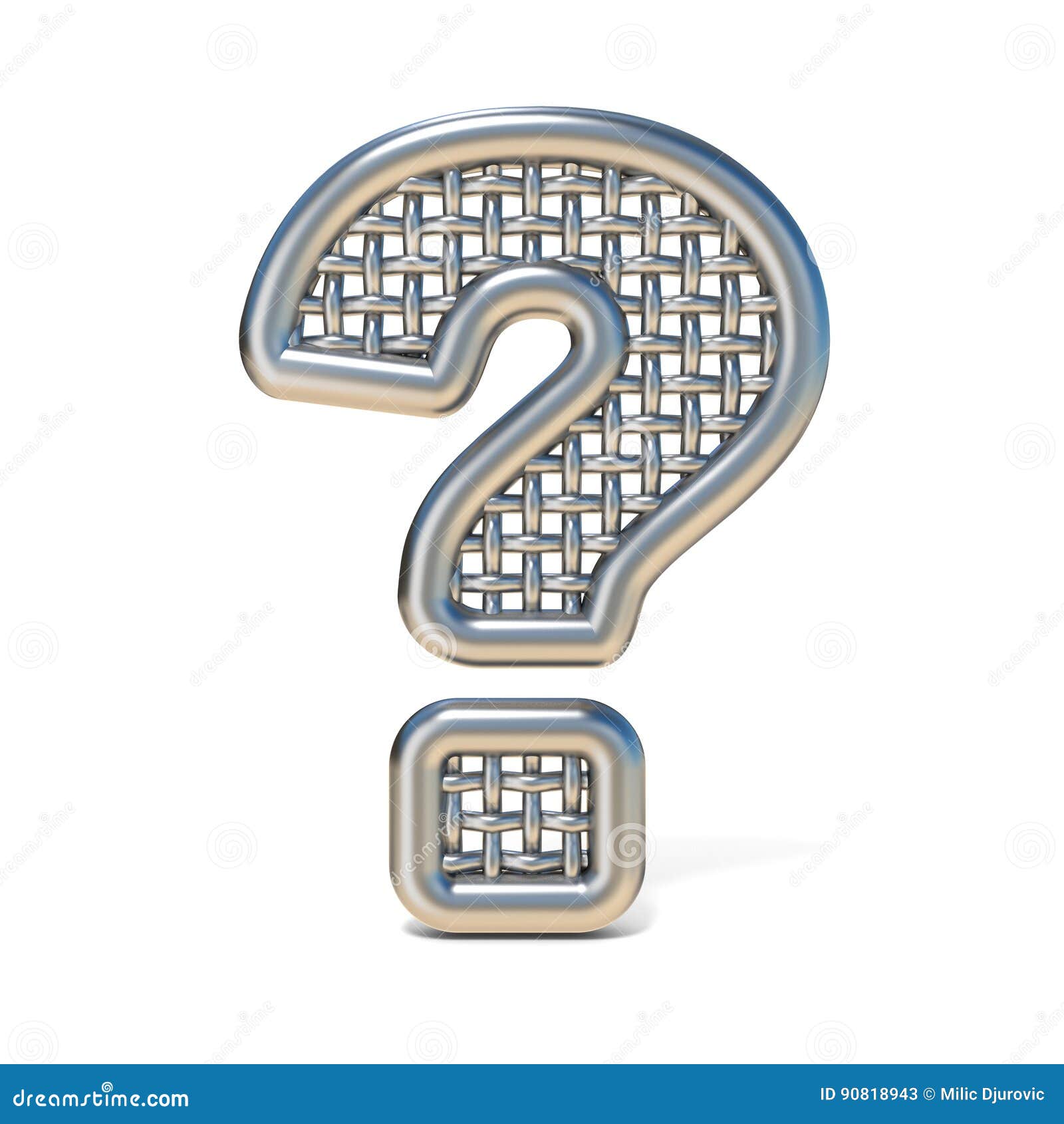 Outlined Metal Wire Mesh Font QUESTION MARK 3D Stock Illustration ...