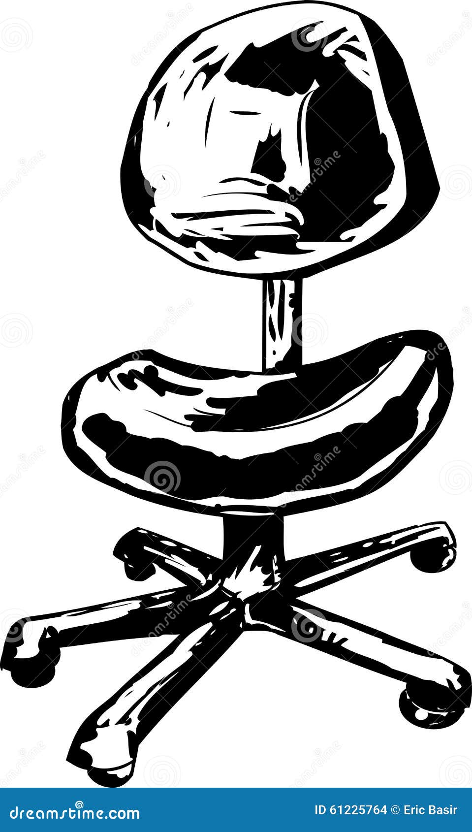 Outlined Office Task Chair stock illustration. Illustration of outline ...