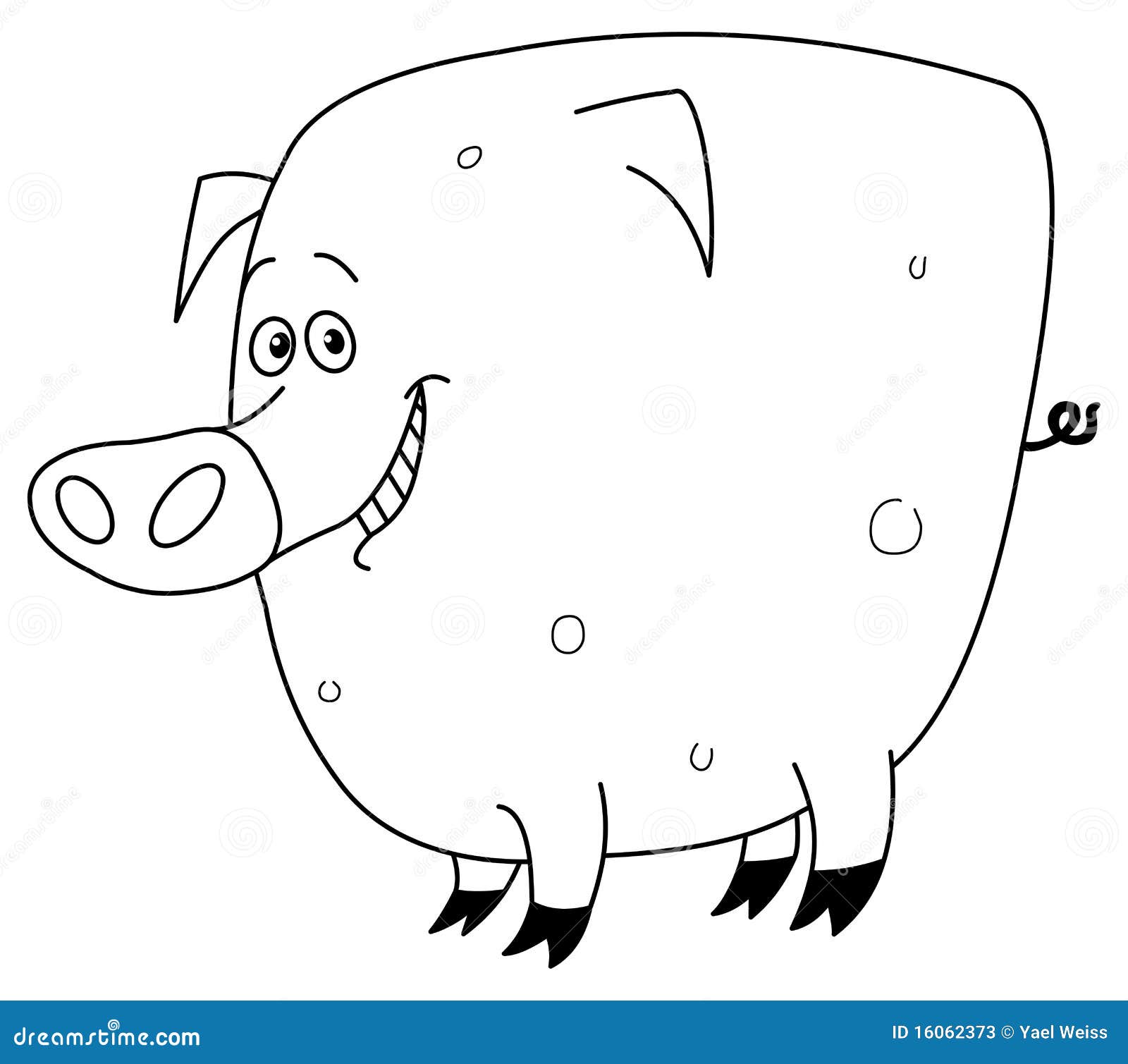 Outlined pig stock vector. Illustration of cheerful, happy - 16062373