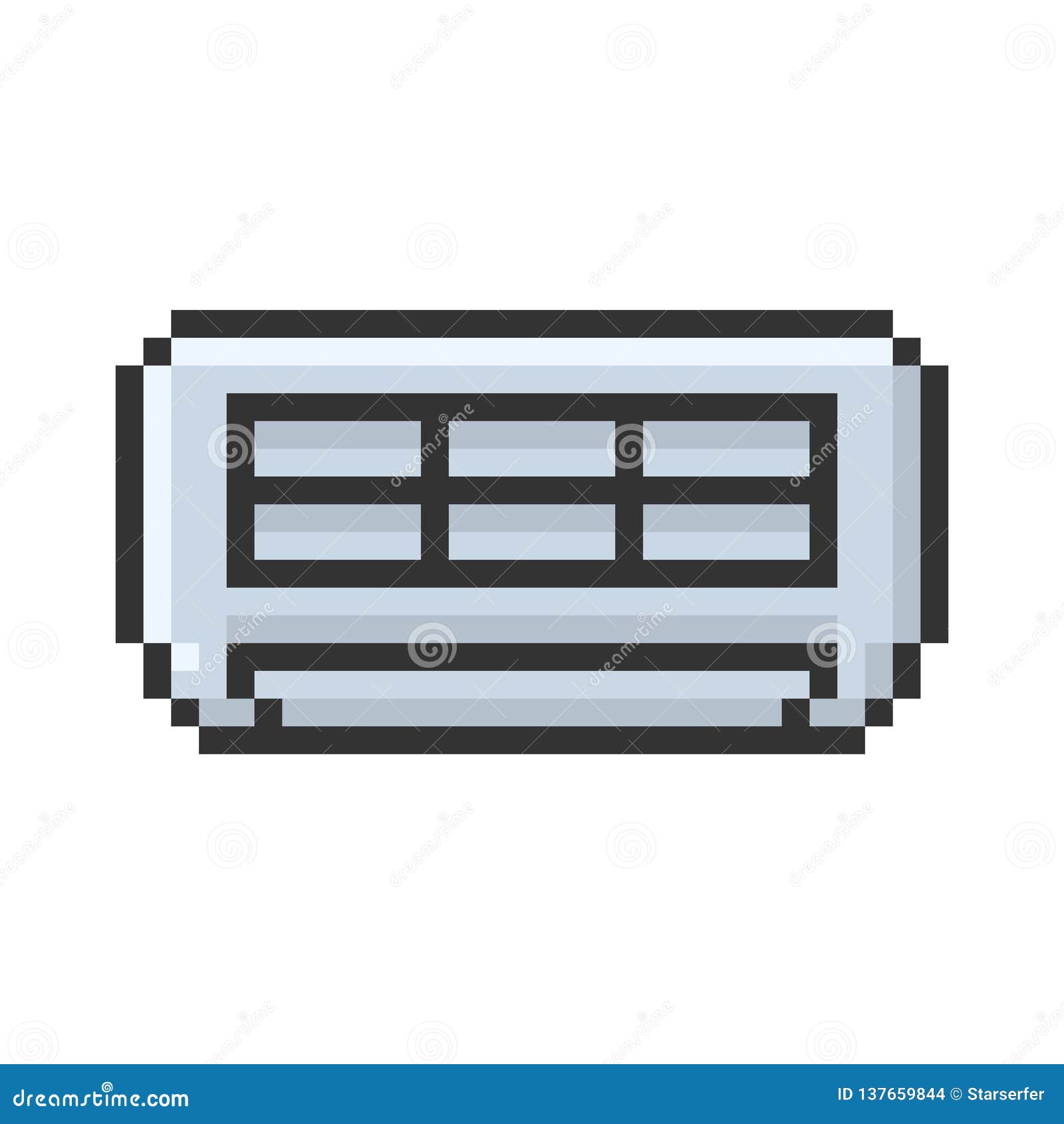 Outlined Pixel Icon of Air Conditioner Stock Vector - Illustration of ...