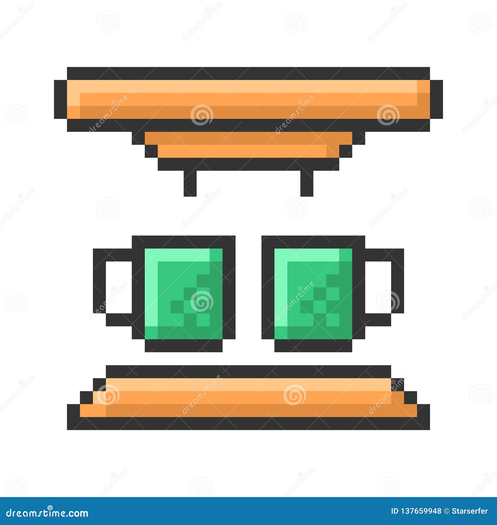 Outlined Pixel Icon of Coffee Machine Stock Vector - Illustration of ...