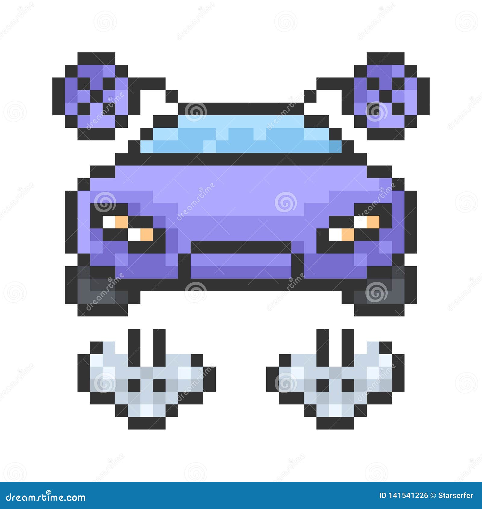 Outlined Pixel Icon of Flying Car Stock Vector - Illustration of rally ...