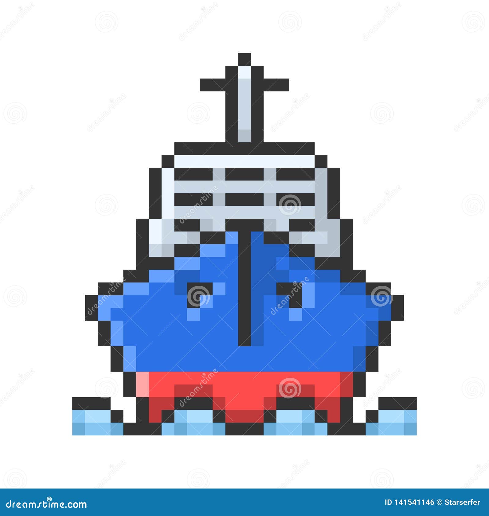 Outlined Pixel Icon of Ship Stock Vector - Illustration of shipment ...