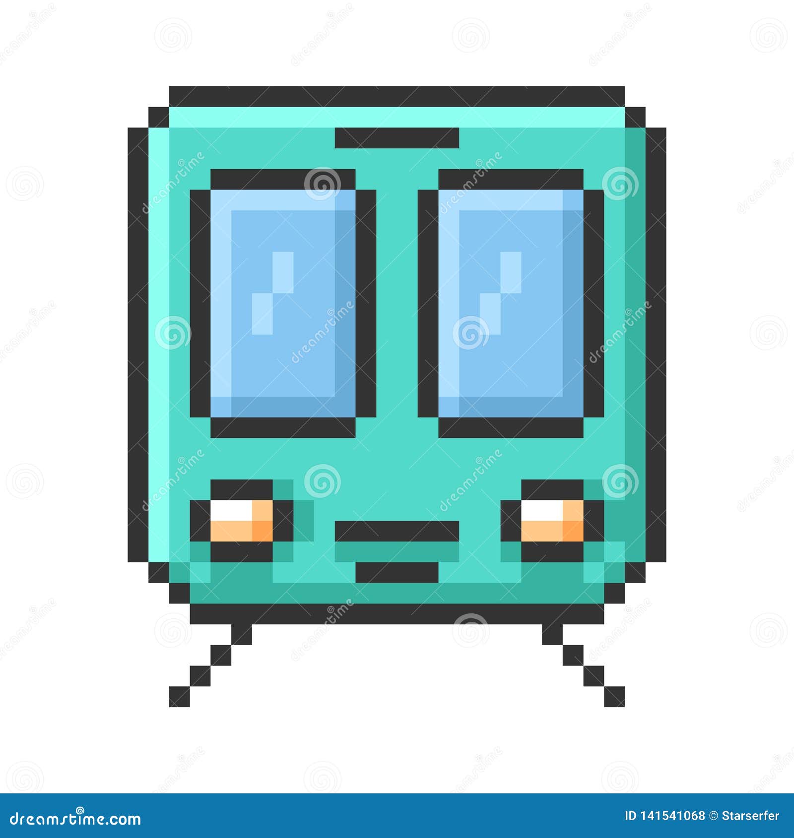 Outlined Pixel Icon of Train Stock Vector - Illustration of train ...