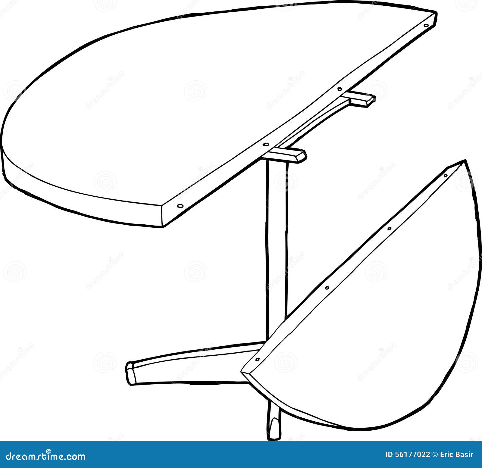 Outlined Separated Round Table Stock Illustration - Illustration of ...