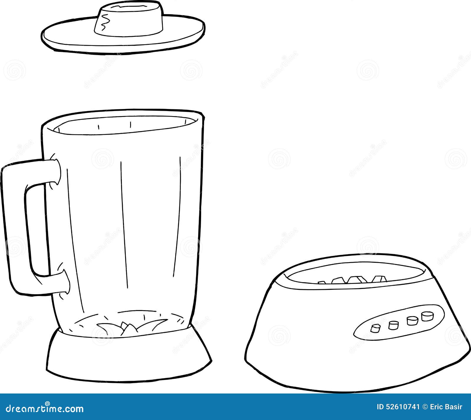 Outlined Set of Blender Parts Stock Illustration - Illustration of ...