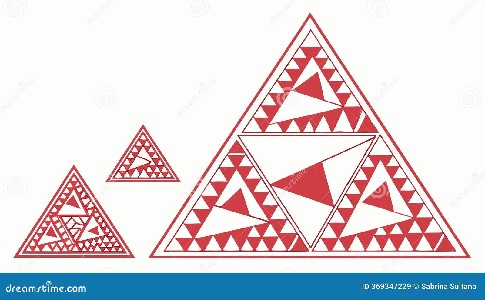 Detailed Sierpinski Triangle Vector Illustration 229467764