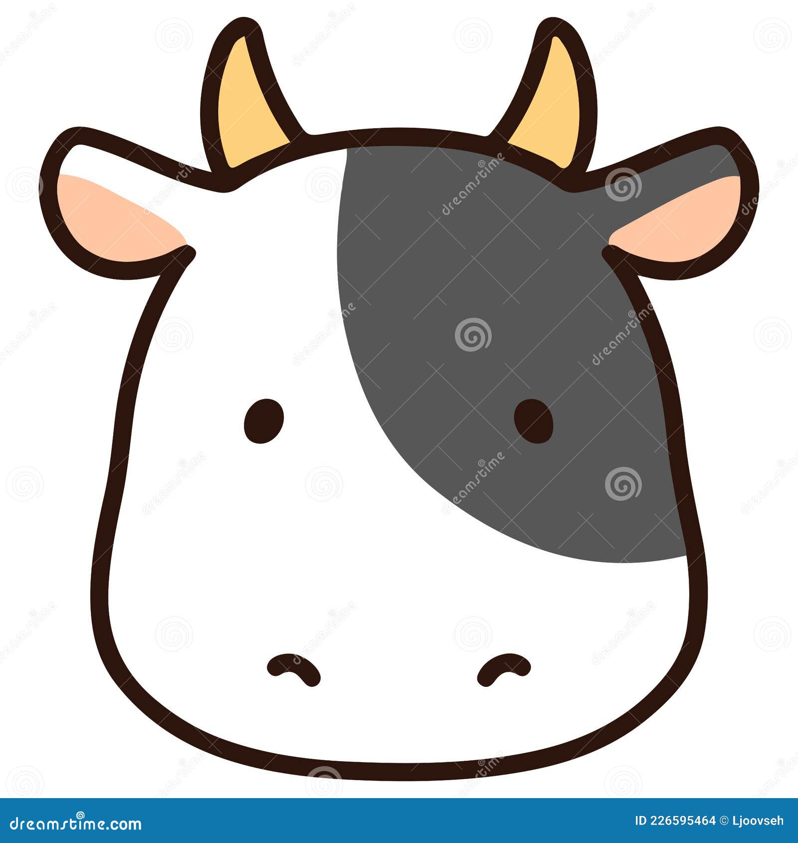 Outlined Simple and Cute Cow Stock Vector - Illustration of design ...