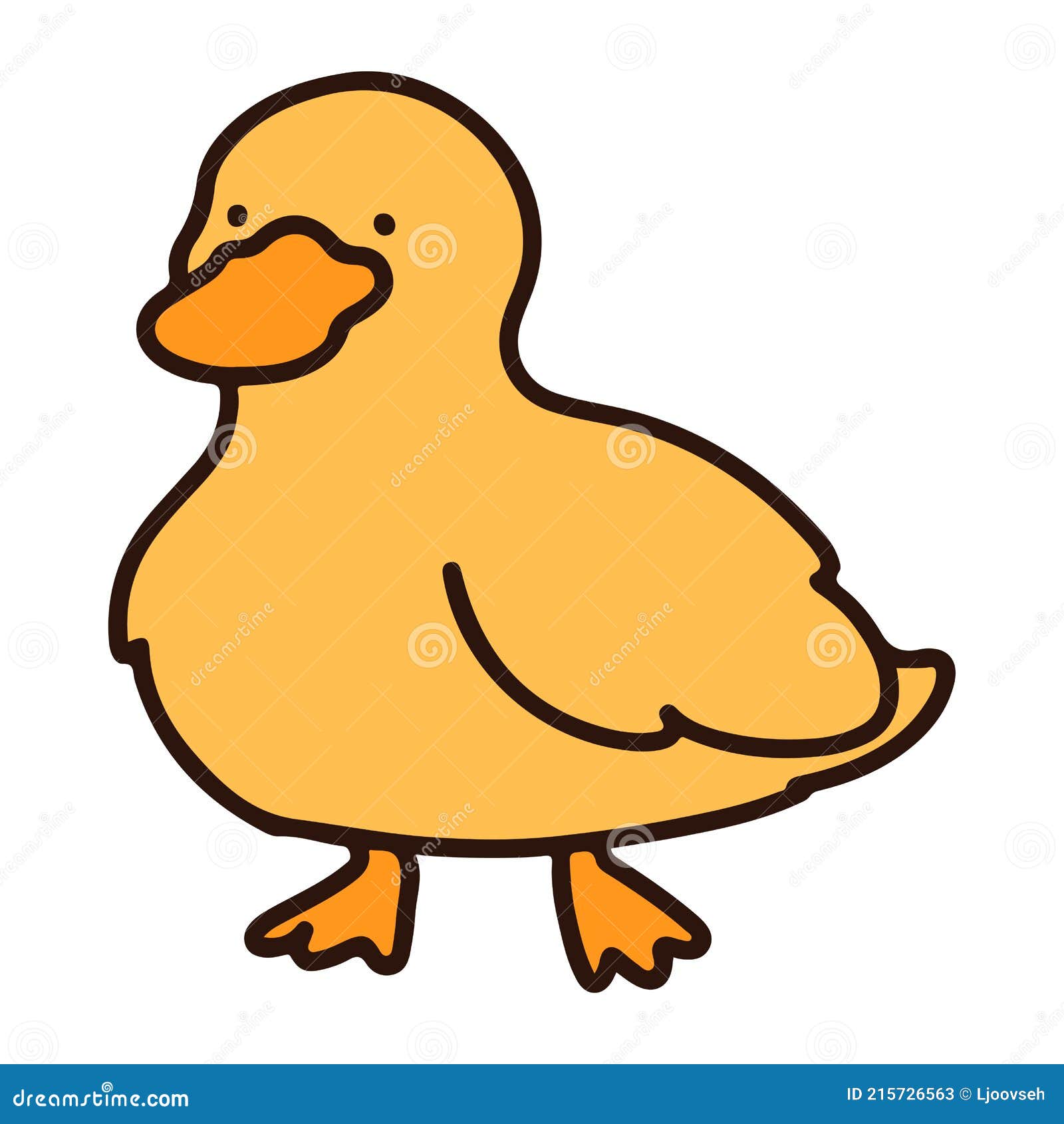 Outlined Simple and Cute Duck Stock Vector - Illustration of outlined ...