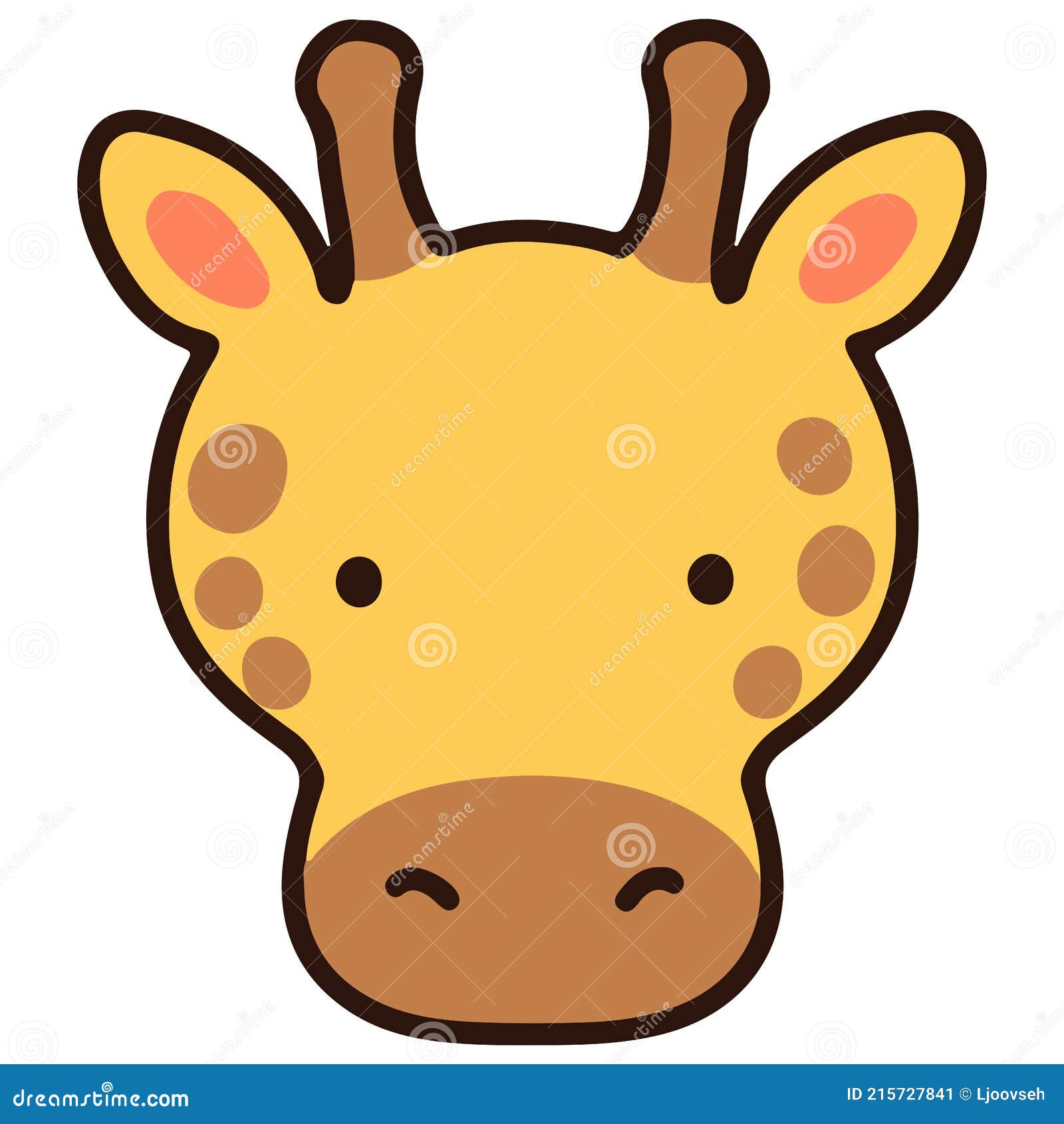 Cute Giraffe Head Vector