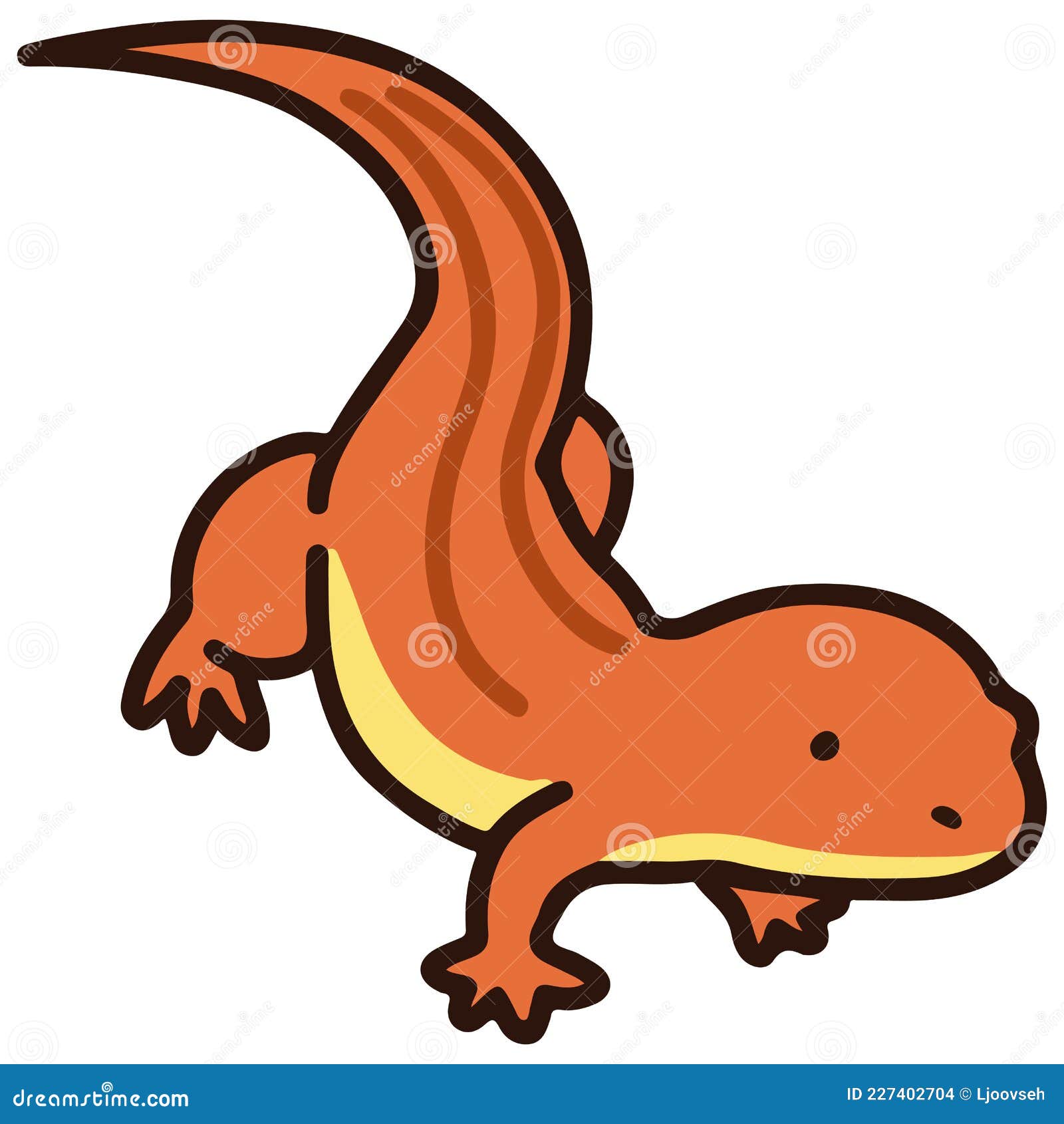 Outlined Simple and Cute Red Lizard Stock Vector - Illustration of ...