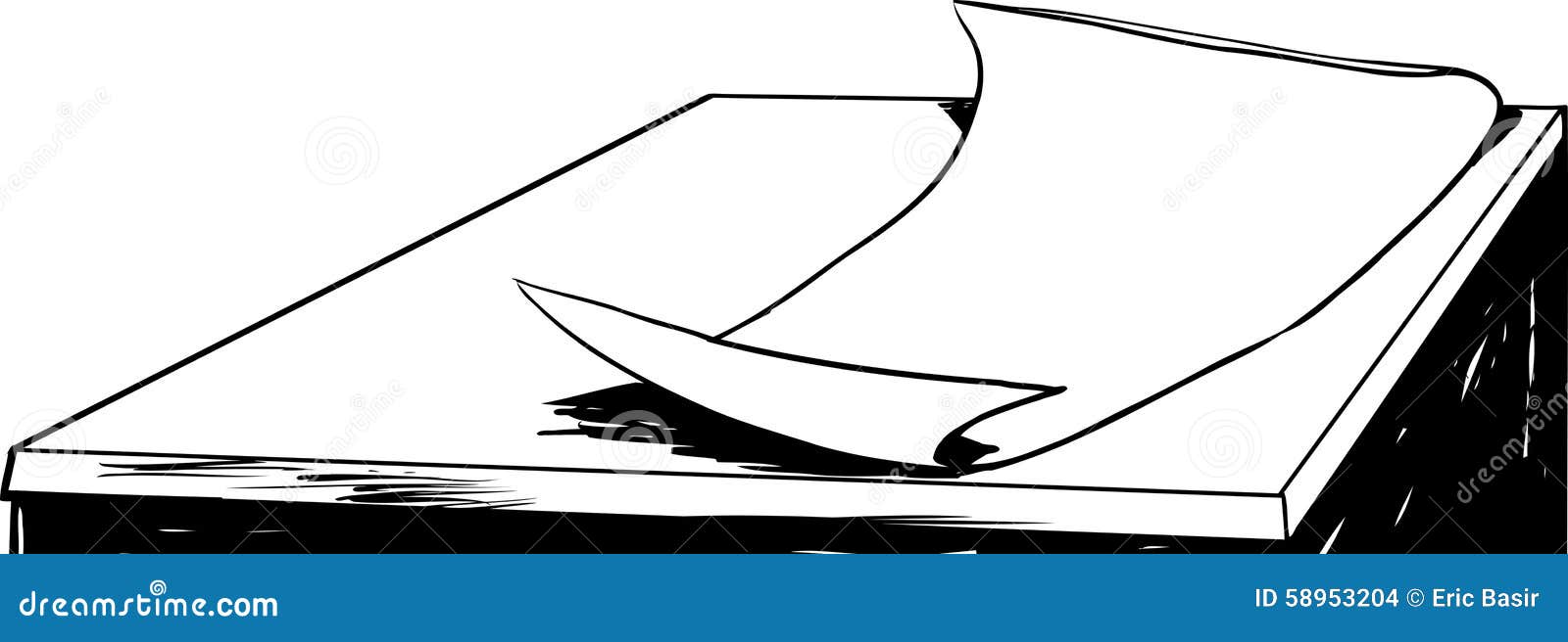 Outlined Table with Blank Map Stock Illustration - Illustration of ...