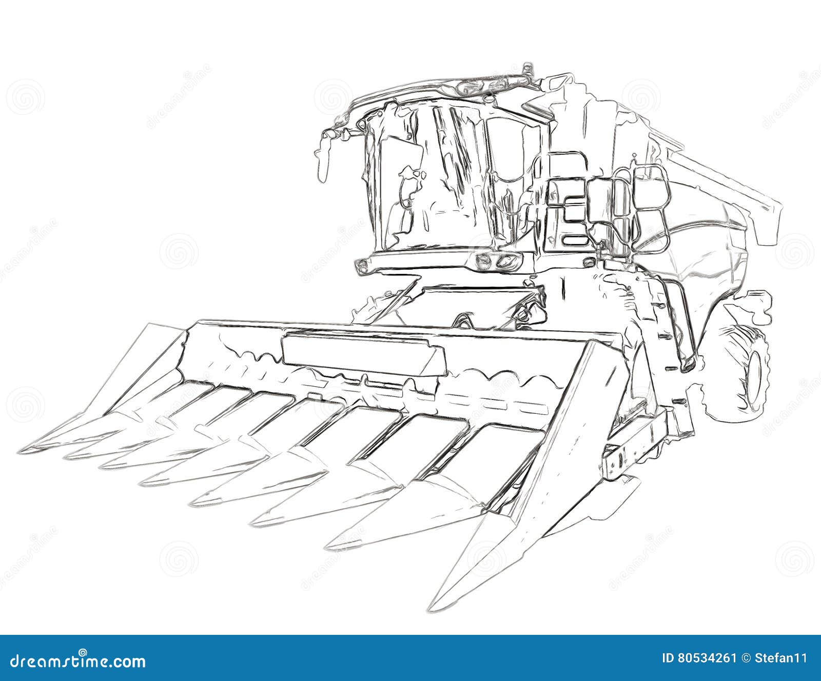 Agricultural Harvester, Combine Farm Vehicle Vector Illustration On A ...