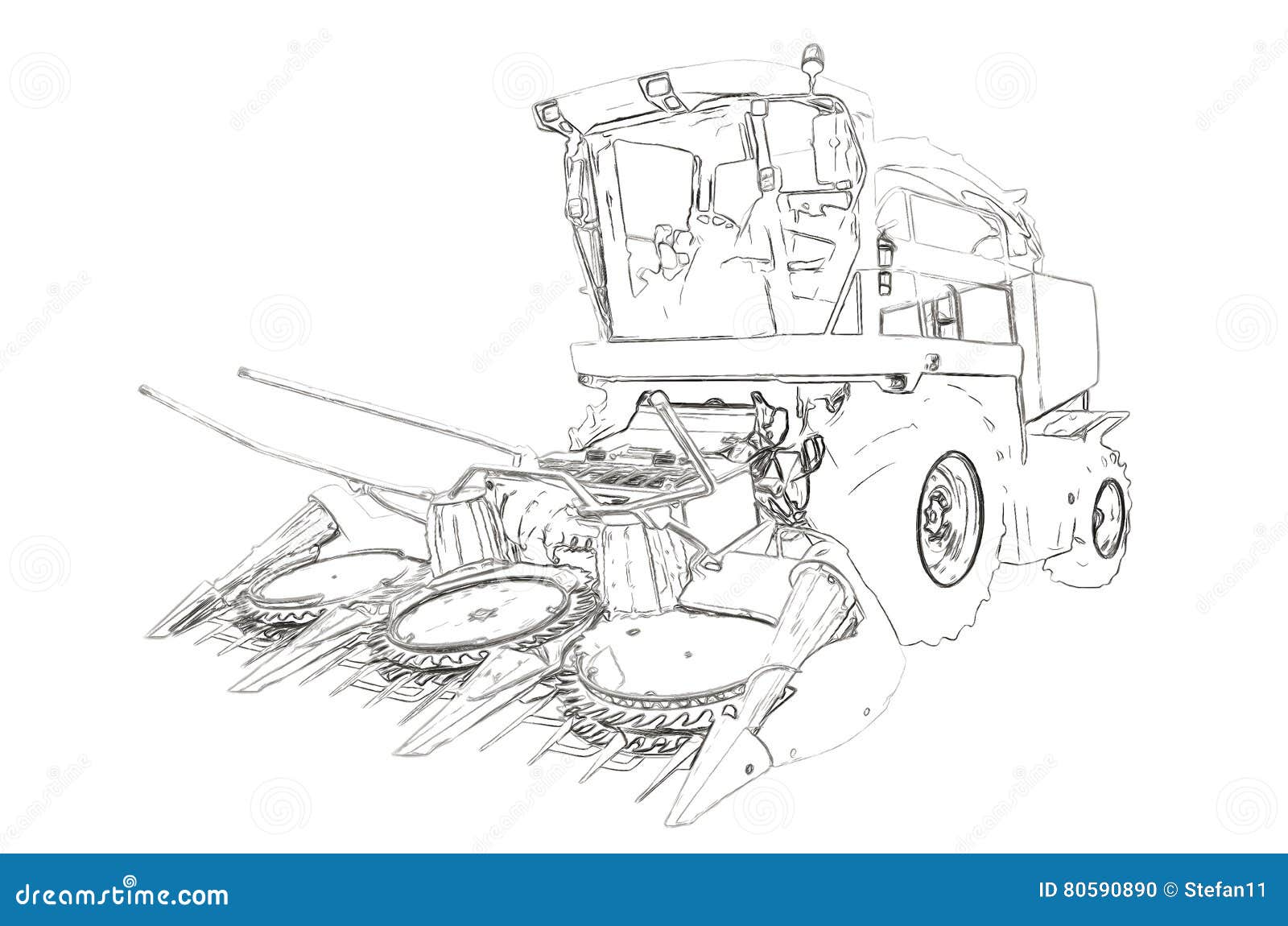 Agricultural Harvester, Combine Farm Vehicle Vector Illustration On A ...