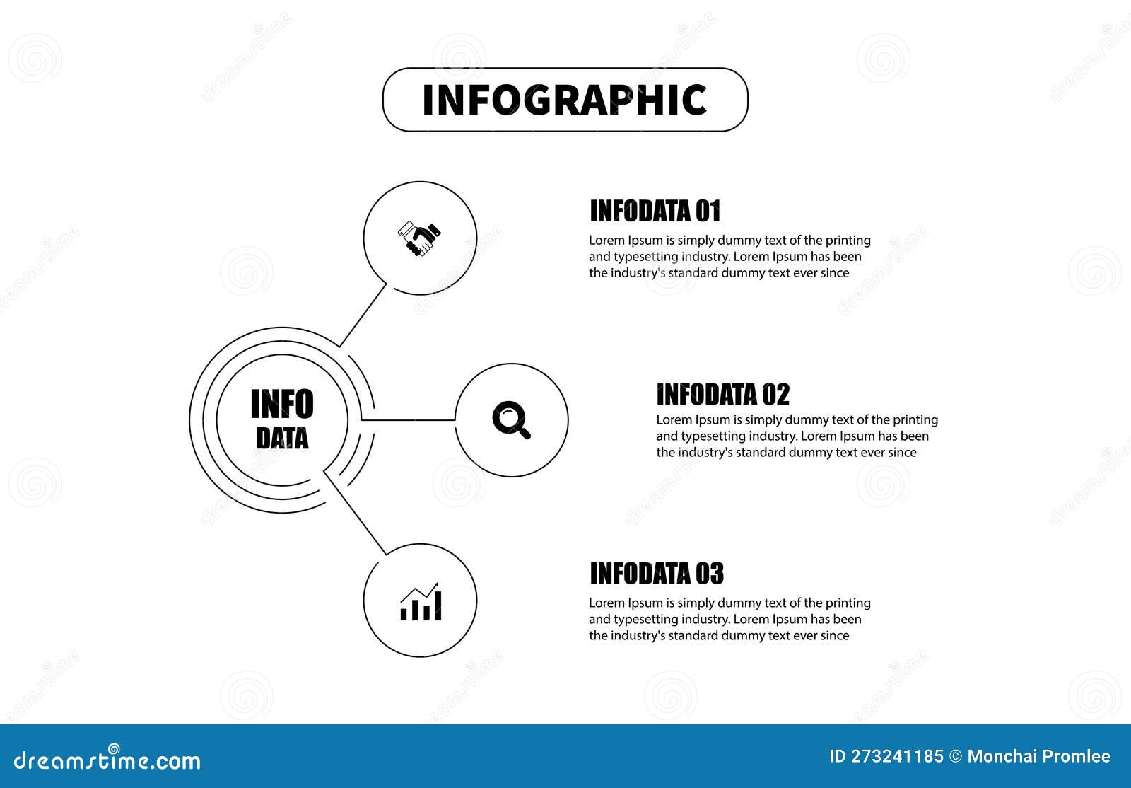 The Outlines Circle Infographic Vector Template Three-element. Plan ...
