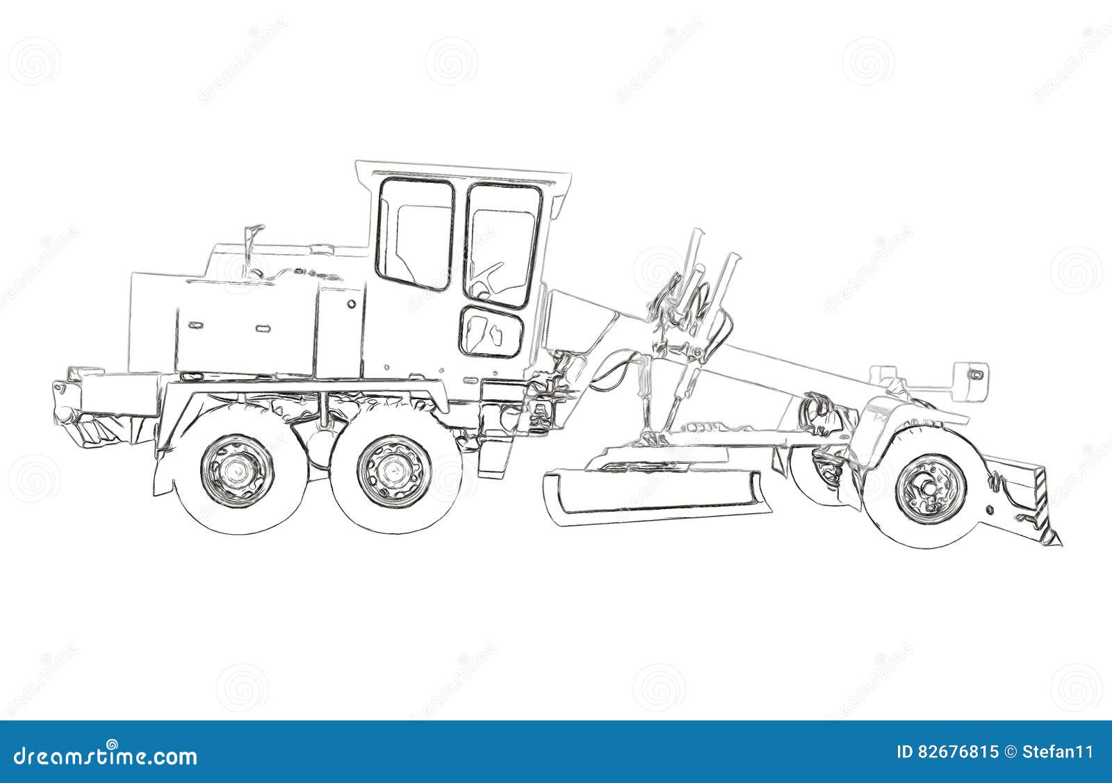 Outlines of the grader stock illustration. Illustration of flatten ...