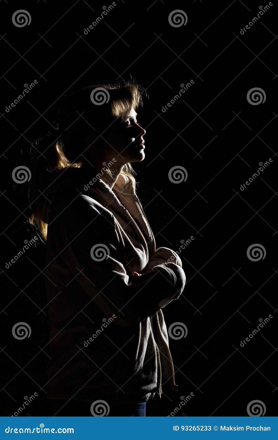 Outlines of a Woman Tired of Everything Stock Image - Image of jacket ...