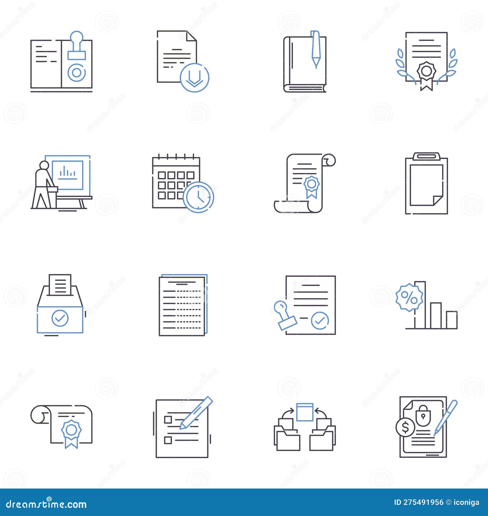 Outlining Steps Line Icons Collection. Plan, Diagram, Structure, Chart ...