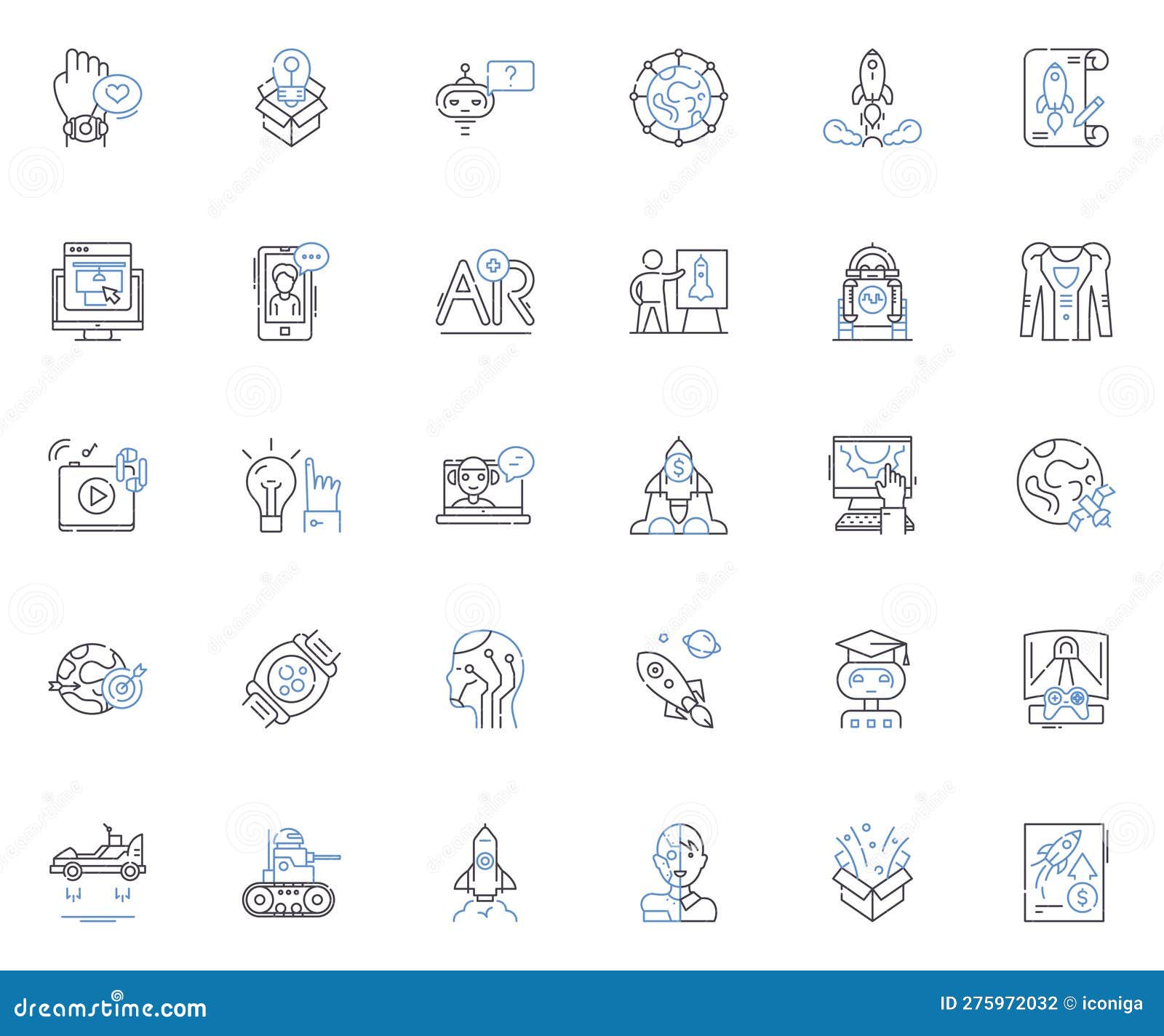 Outlook Future Line Icons Collection. Automation, Integration ...