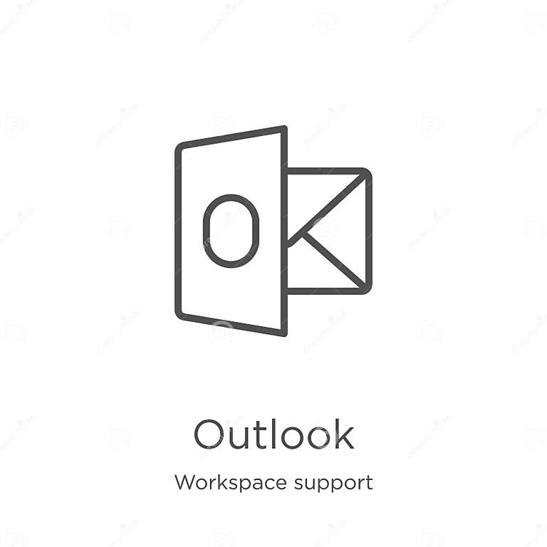 Outlook Icon Vector from Workspace Support Collection. Thin Line ...