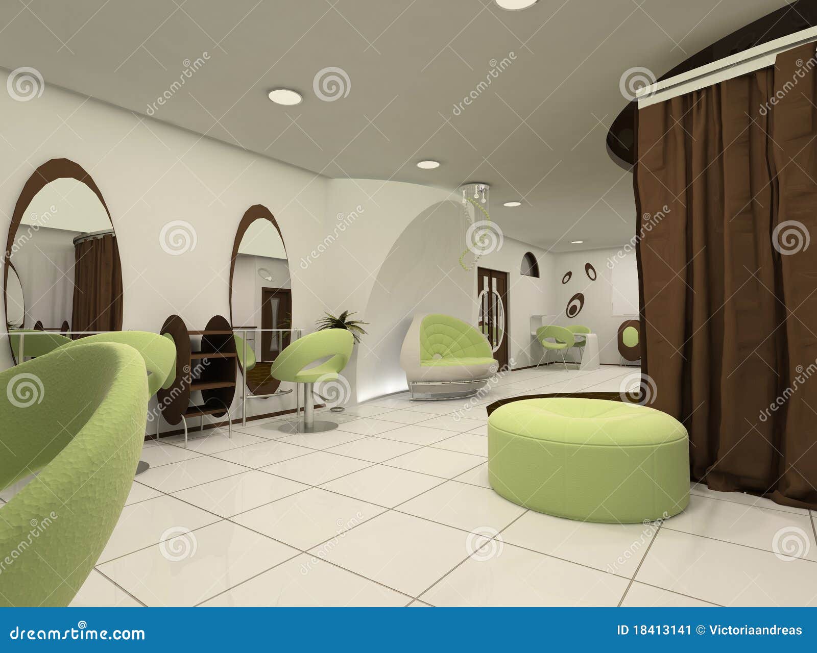 Outlook Of Luxury Beauty Salon Interior Space Stock Photo ...