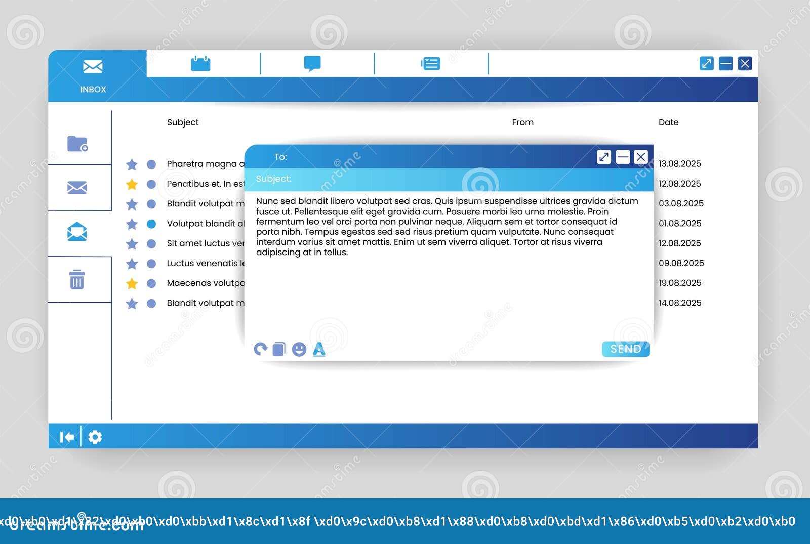 Outlook Mail. Inbox Email Interface. Computer UI. Internet Application ...