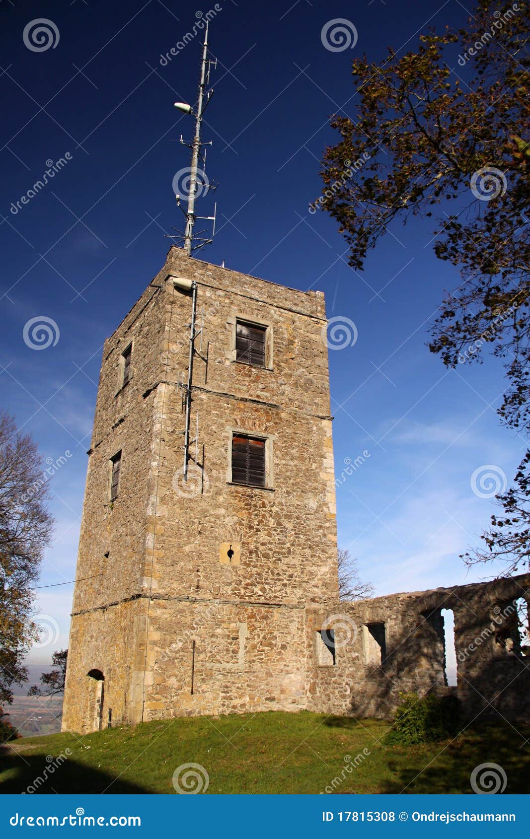 Outlook tower with antenna stock photo. Image of grass - 17815308