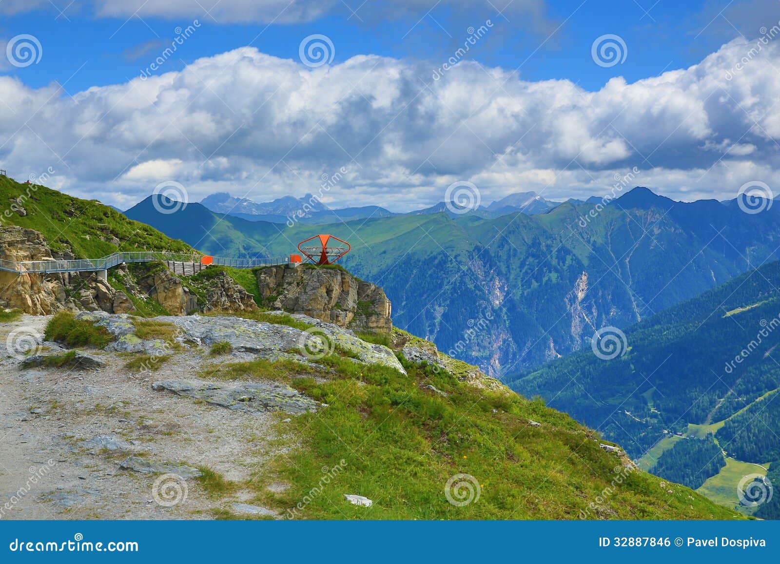 Outlook, the Way from Stubnerkogel, Bad Gastein, Funicular, Austria ...