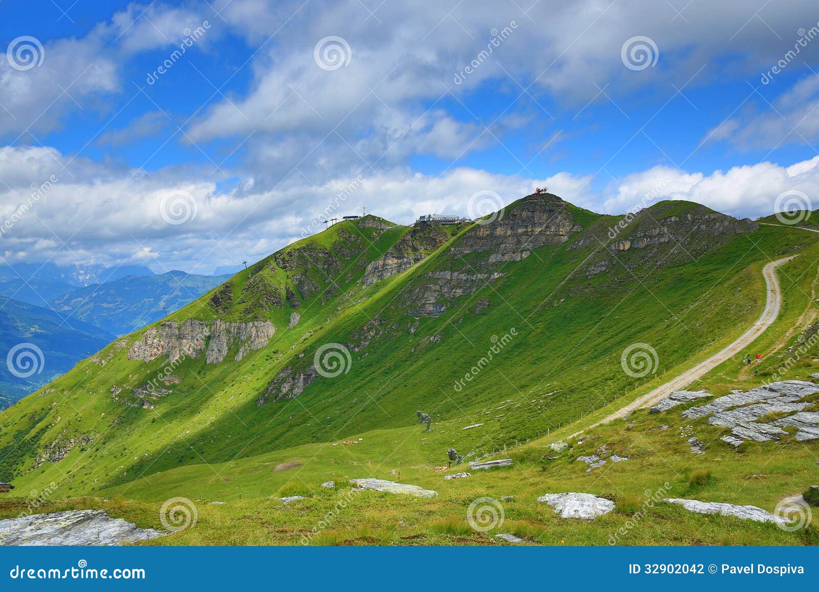 Outlook, the Way from Stubnerkogel, Bad Gastein, Funicular, Austria ...