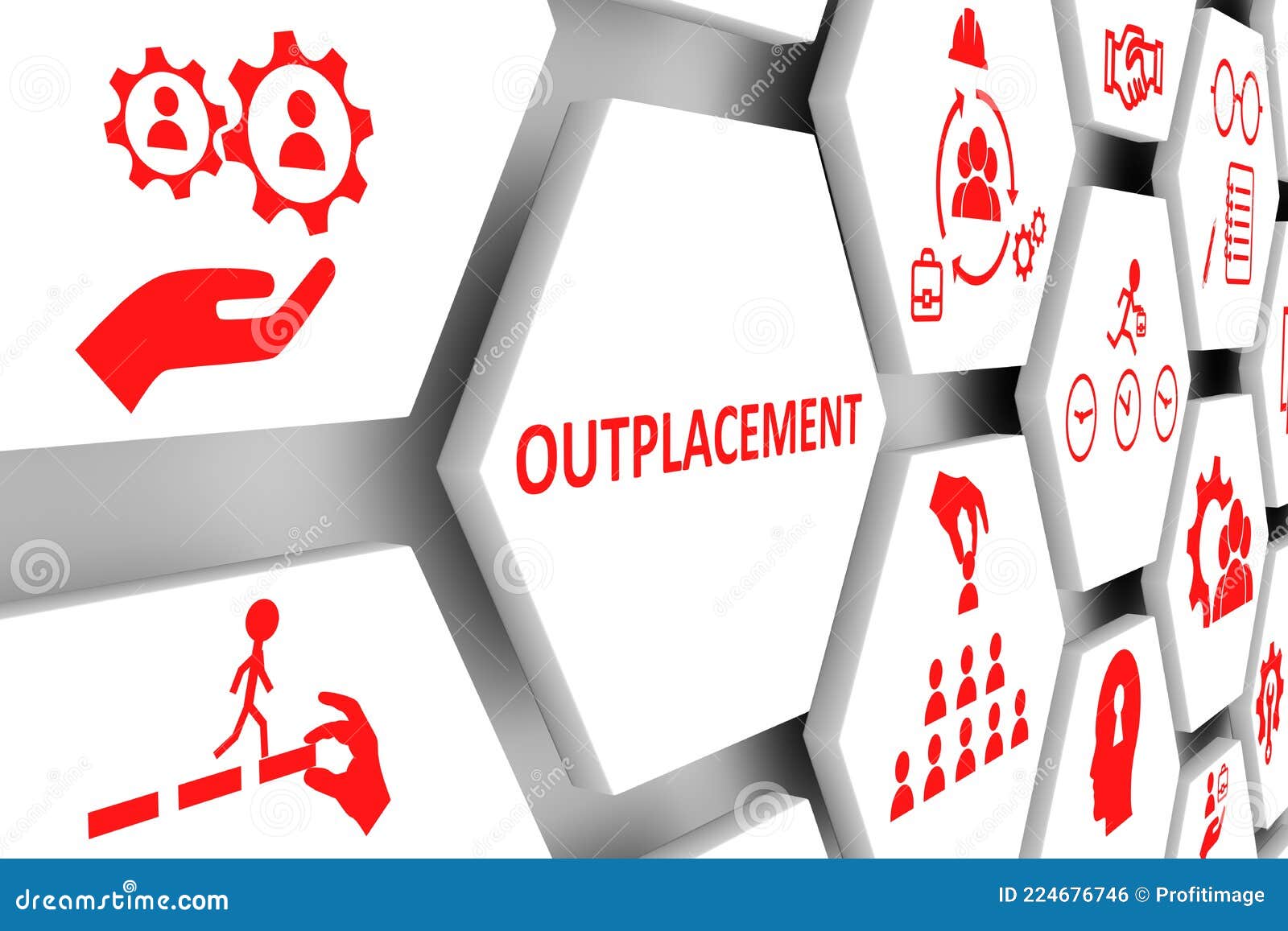 OUTPLACEMENT Concept White Background 3d Royalty-Free Cartoon ...