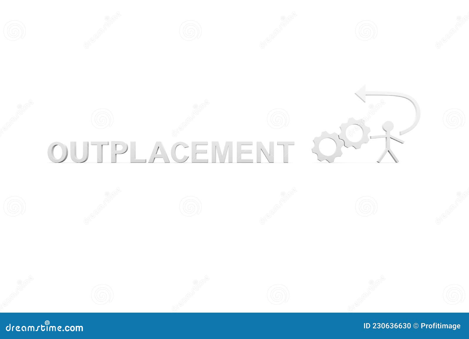 OUTPLACEMENT Concept White Background 3d Royalty-Free Cartoon ...