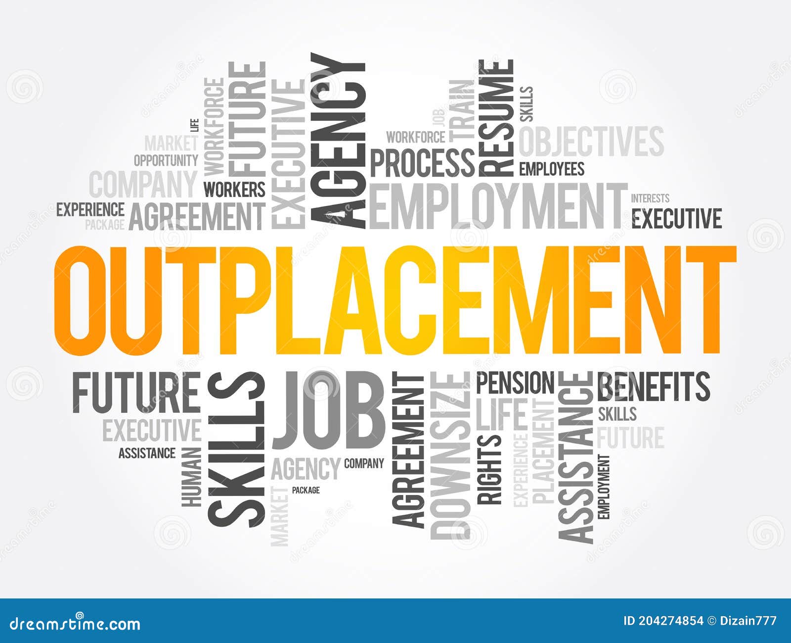 Outplacement Word Magnifying Glass Cartoon Vector | CartoonDealer.com ...