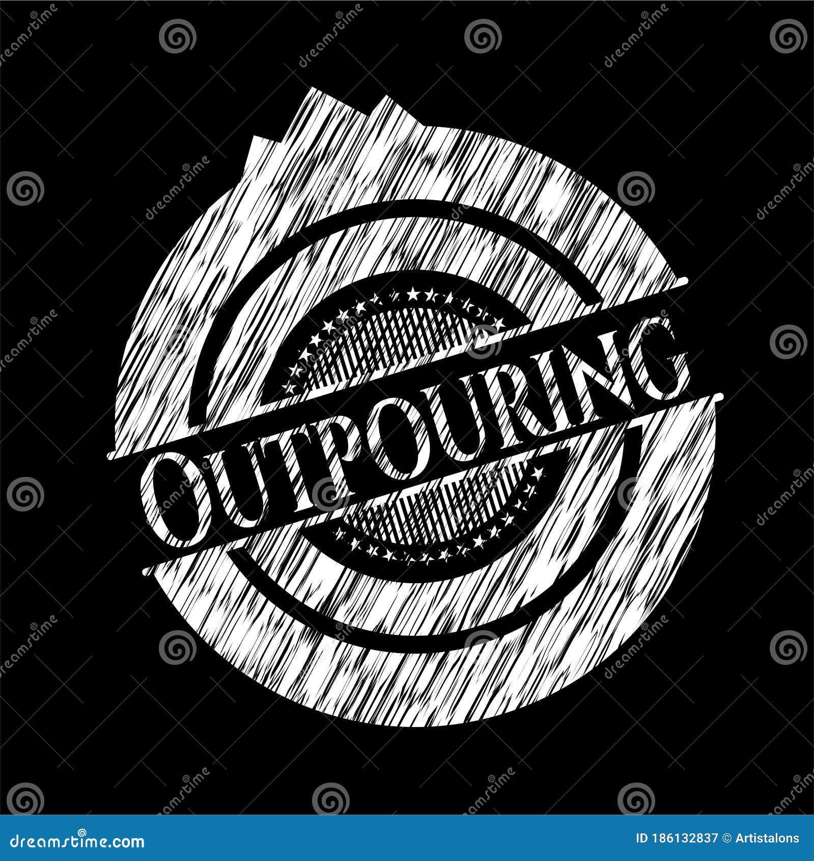 Outpouring Chalkboard Emblem. Vector Illustration Stock Vector ...