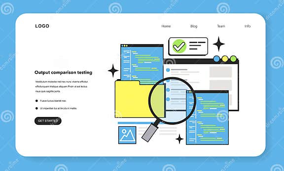 Output Comparison Testing Technique Web Banner Or Landing Page Stock