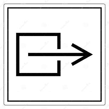 Output Exit Non-Electrical Symbol Sign Isolate on White Background ...
