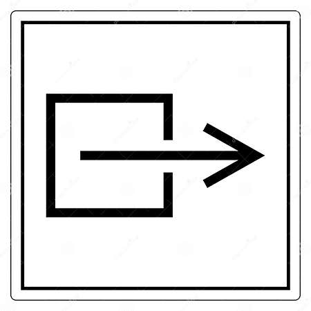 Output Exit Non-Electrical Symbol Sign Isolate on White Background ...