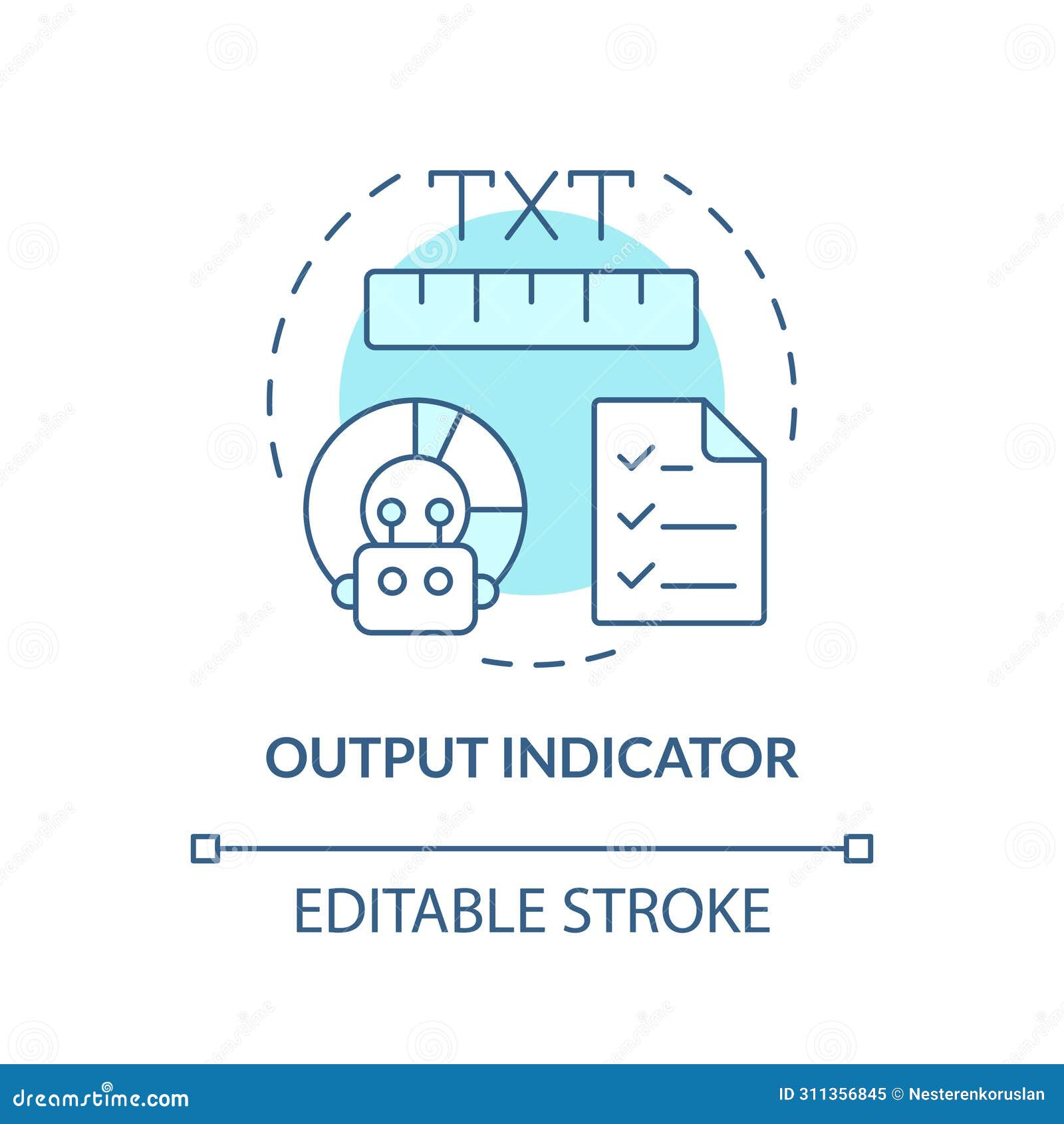 Output Indicator Soft Blue Concept Icon Stock Illustration ...